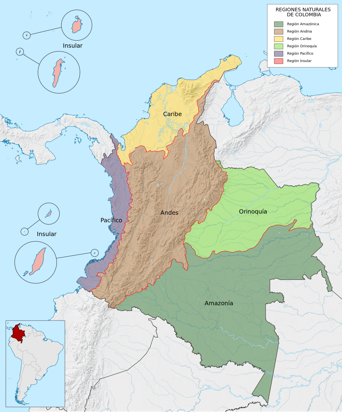 Datei:Mapa de Colombia (regiones naturales).svg – Koch-Wiki